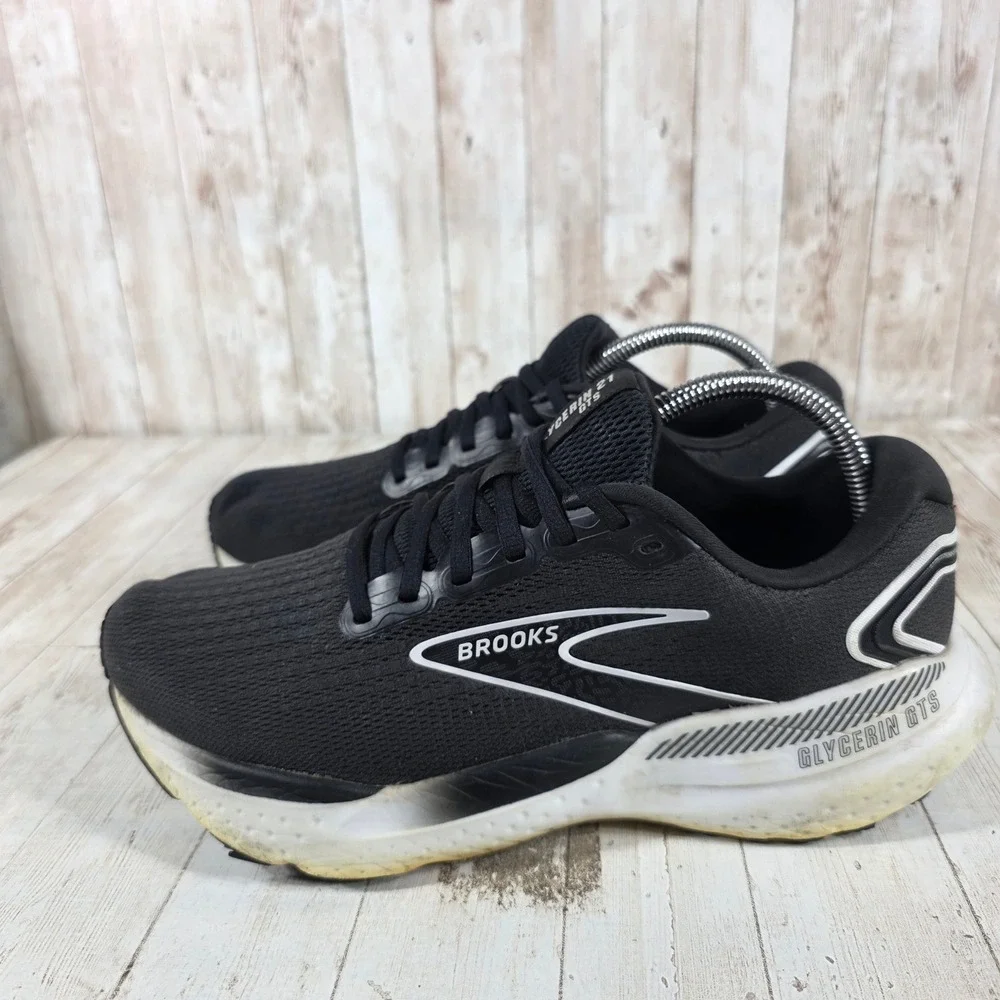 Brooks | Shoes | Brooks Glycerin Gts 2 Womens 1 Wide Black White ...
